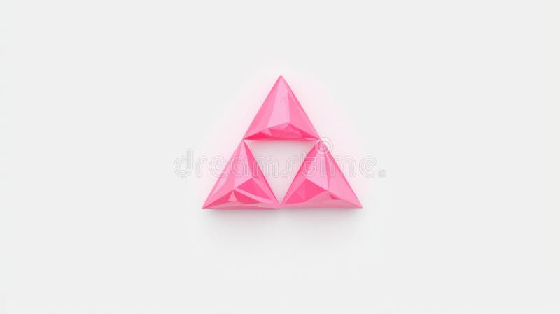 A Pink Triangle with Three Smaller Triangles Inside. Stock Illustration ...