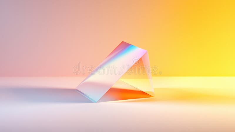 A 3D Rendering of a Translucent Triangular Prism with a Gradient of ...