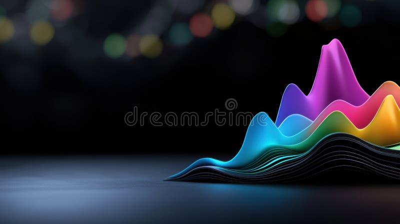 A 3D Rendering of a Colorful, Abstract Wave-like Shape. Stock ...