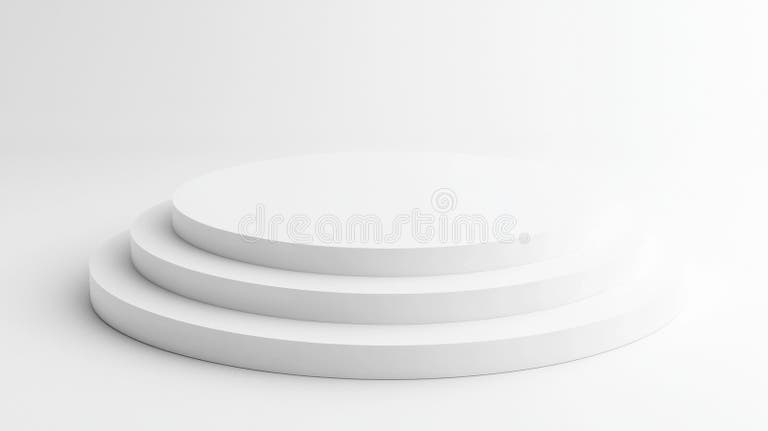 A White, Three-tiered Platform with a Circular Top. Stock Illustration - Illustration of ...