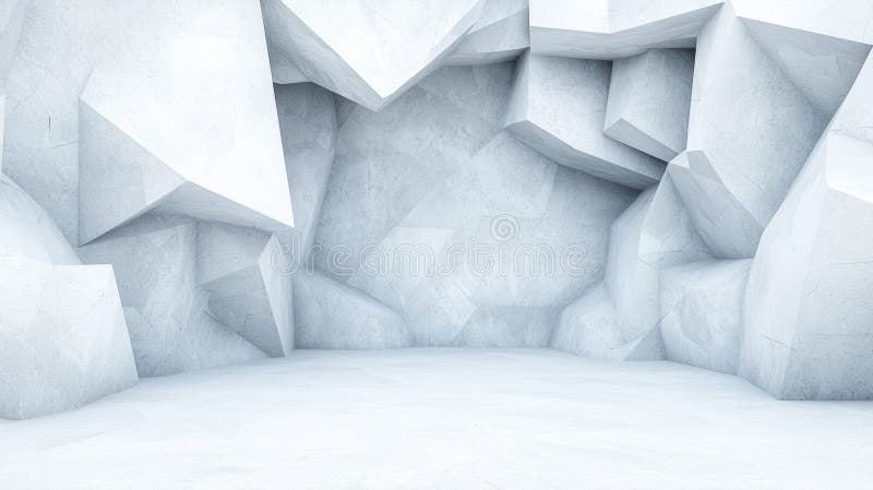 A 3D Rendering of a White, Rocky Cave Interior. Stock Illustration ...