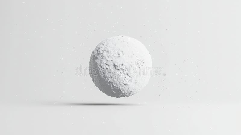 A White Sphere with a Textured Surface and Small Particles Floating ...