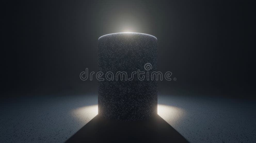 A Cylindrical Object with a Bright Light at the Top. Stock Image ...