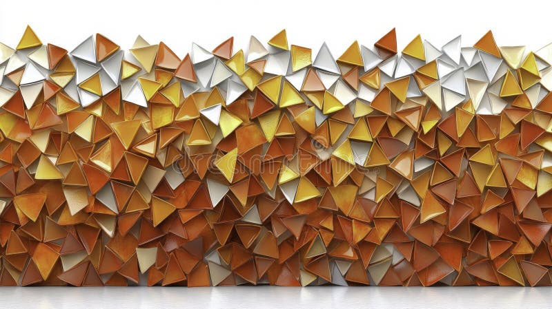 Dynamic Abstract Mosaic of Sharp, Fiery-toned Triangular Tiles on a ...