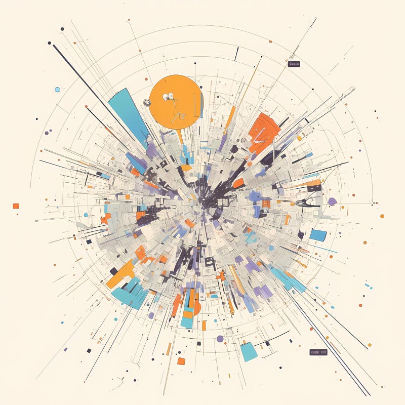 Intricate Network of Interconnected Systems Stock Illustration ...