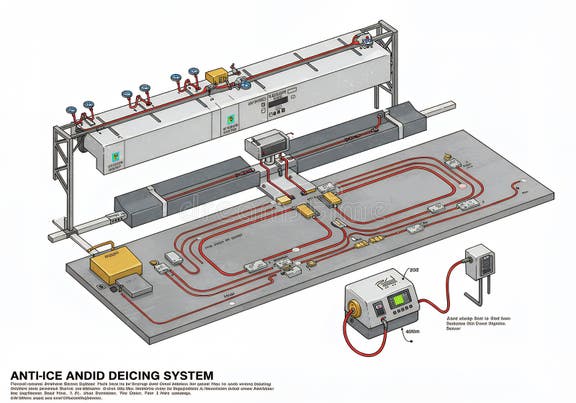 Detailed Technical Illustration of an Anti-Ice and De-Icing System ...