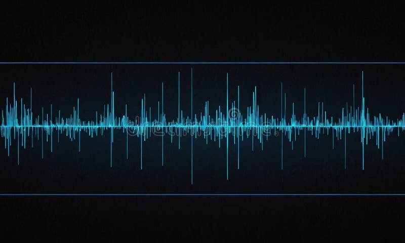 Digital Audio Waveform Displays Gradient Blue and Green Lines, Creating ...