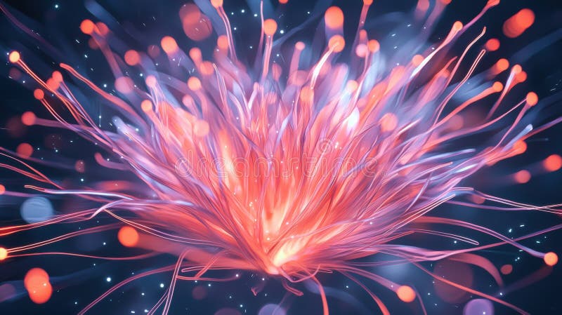 A Digital Illustration of a Flower-like Shape with Long, Thin Stems ...