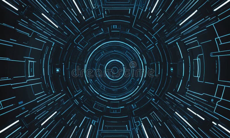 Digital Complex, Abstract Pattern with Concentric Circles and Lines ...