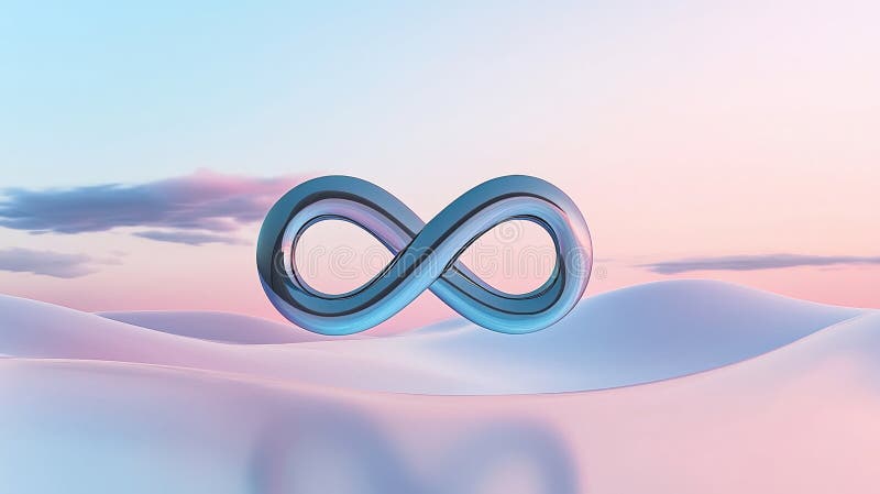 A Digital Illustration of a Blue Infinity Symbol Floating in a Pink and ...
