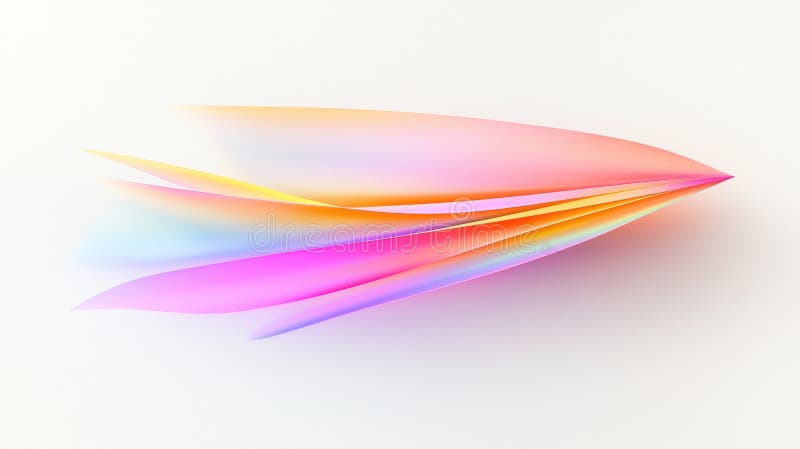 Digital Illustration Flower Multiple Petals Shades Pink Orange Blue ...