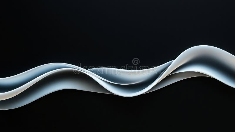 Digital Illustration Flowing Wave Like Pattern Shades Gray Black Stock ...