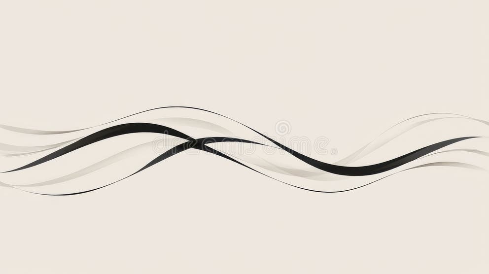 A Series of Wavy Lines in Black and Gray on a Light Beige Background ...