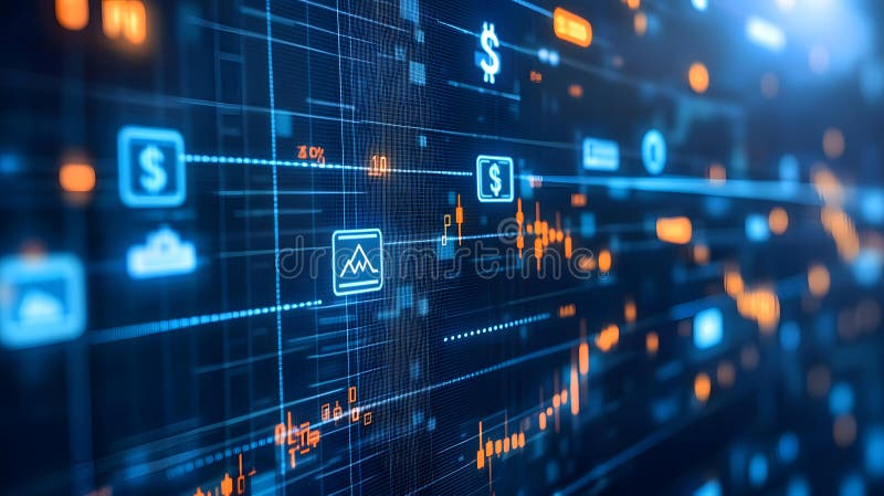 Financial Market Analysis Interface Digital Trading Chart Display with ...