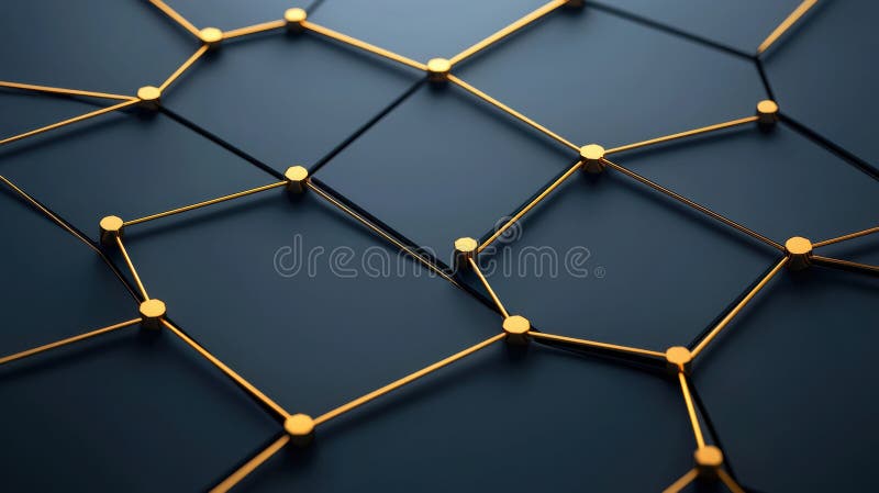 A Complex Network of Gold Lines Forming a Diamond Pattern on a Dark ...