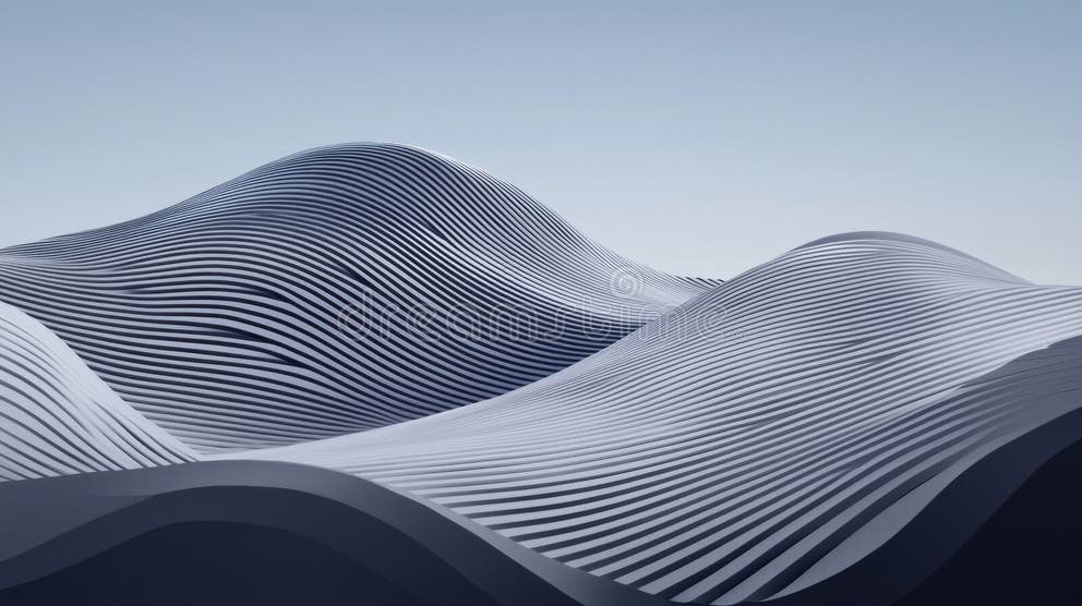 A Digital Illustration of a Wave-like Structure with a Gradient ...