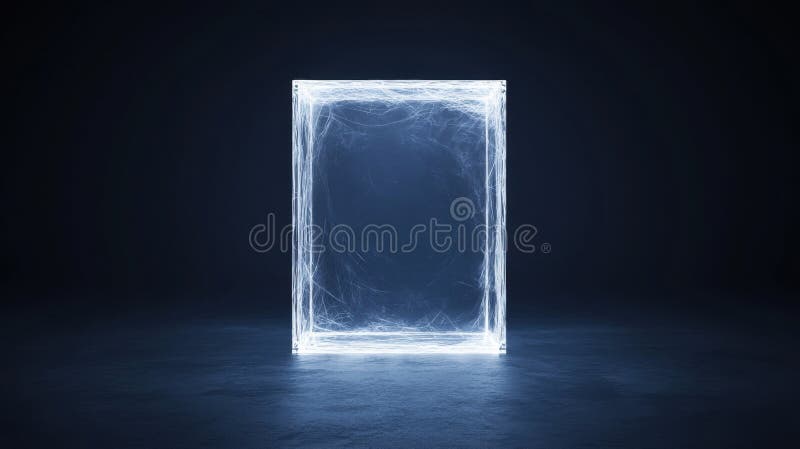 A Blue Light Box with a White Border. Stock Image - Image of contrast ...