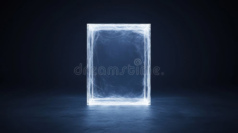 A Blue Light Box with a White Border. Stock Image - Image of contrast ...