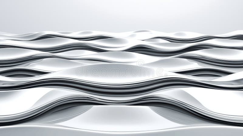 A Digital Illustration of a Wave-like Pattern in Shades of Gray and ...
