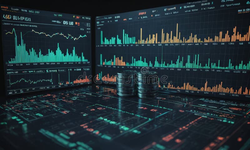 3D Stock Market Dashboard Displays Various Stock Prices and Charts ...