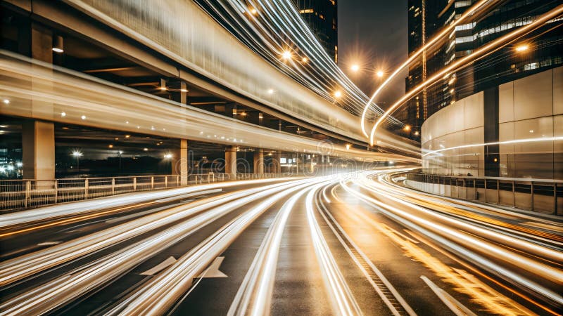 Fast-moving Futuristic Light Patterns in High-speed Technological ...