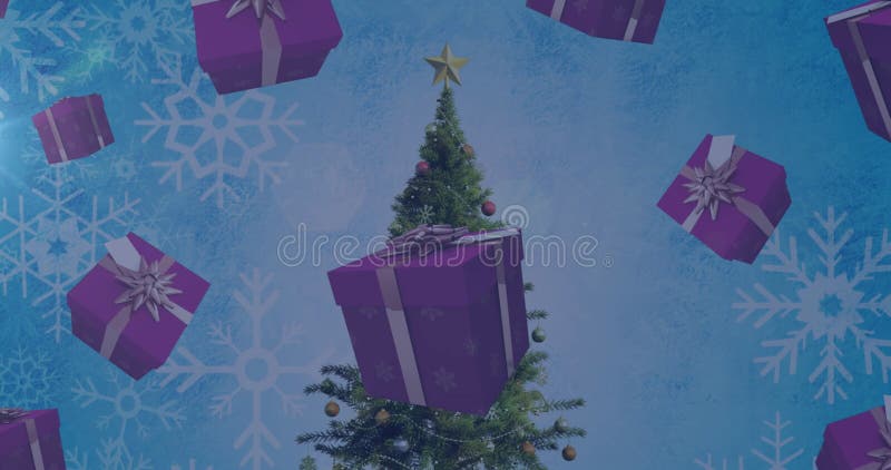 Image of Presents Falling Over Christmas Tree Stock Illustration ...