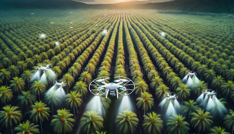 Drone Technology Enhancing Palm Oil Plantation Efficiency Stock ...