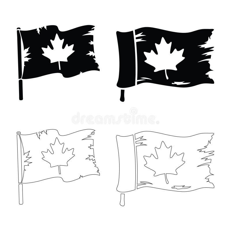 Canadian Flag Black White Stock Illustrations – 2,493 Canadian Flag ...