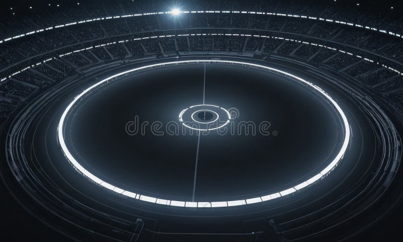 Futuristic, Circular Space with Bright Light at the Center, Creating ...