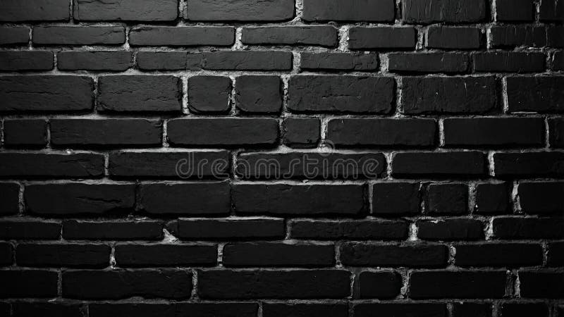 A High Contrast Black and White Brick Wall with Visible Texture and ...