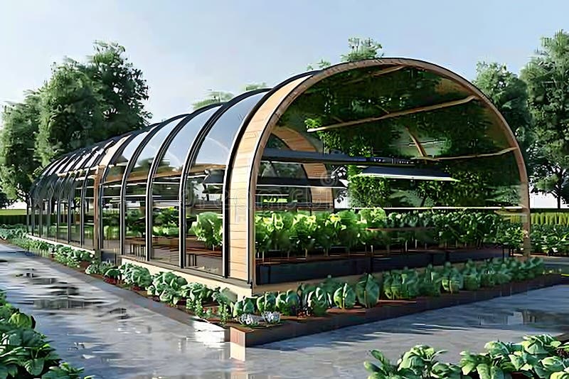 Smart Greenhouse with AI-driven Automation Stock Illustration ...