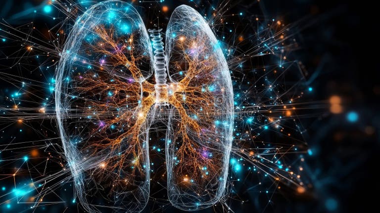 Exploring the Intricacies of Human Lungs through Glowing Lines and Dots ...