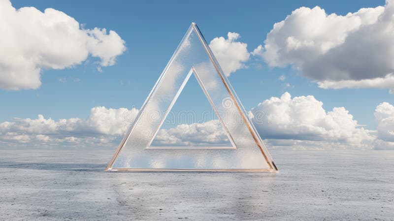 A 3D Rendering of a Triangular Prism with a Reflective Surface. Stock ...