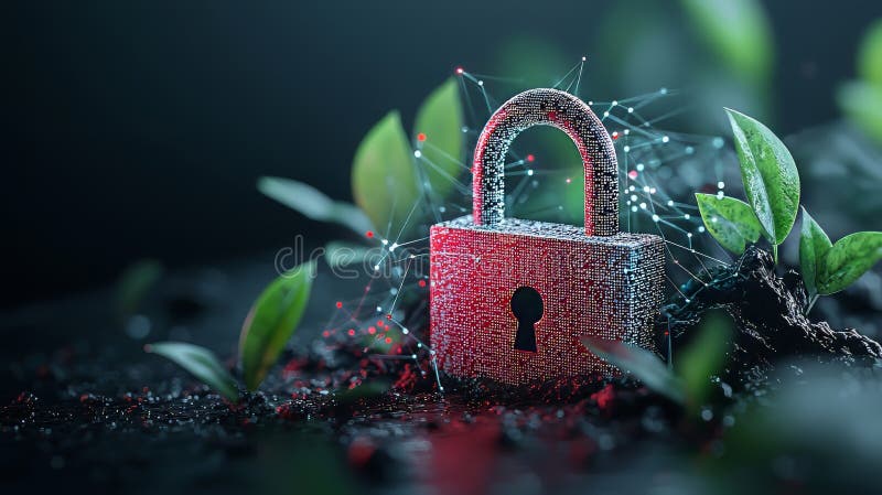 Securing Our Digital Future: the Symbolic Lock and Green Leaf ...