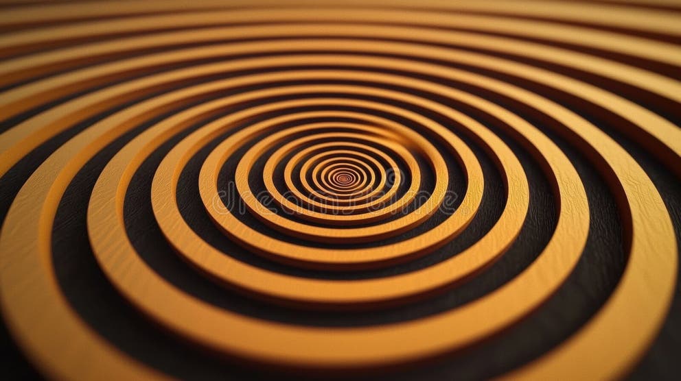 A 3D Rendering of a Spiral Pattern with Concentric Circles. Stock ...