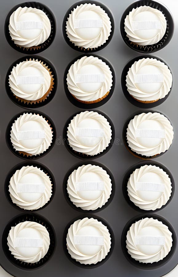 Meringue Minimalist Cupcake Generated by Ai Stock Illustration ...