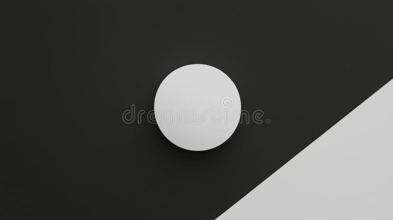 A Minimalist Design of a White Circle on a Black Background. Stock ...