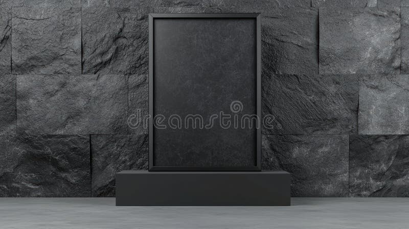 A Black Rectangular Frame on a Black Pedestal. Stock Photo - Image of ...