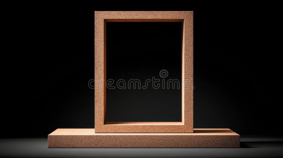 A Rectangular, Light Brown, Textured Platform with a Blank Space in the ...