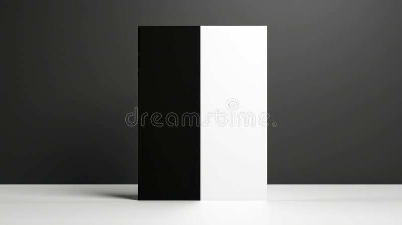 A Black and White Rectangle with a Shadow. Stock Photo - Image of ...