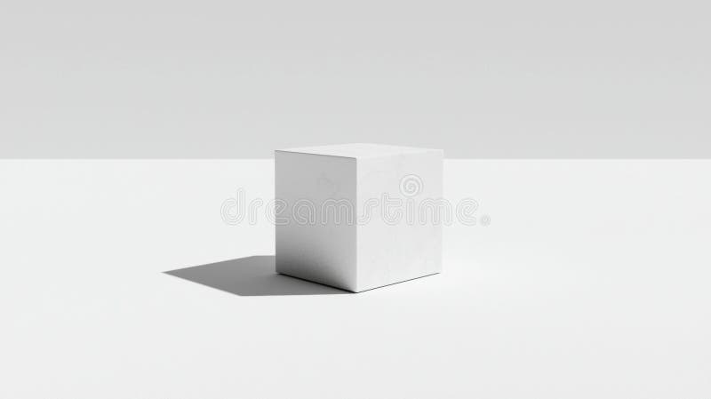 A White Cube Sits on a White Surface. Stock Image - Image of additional ...