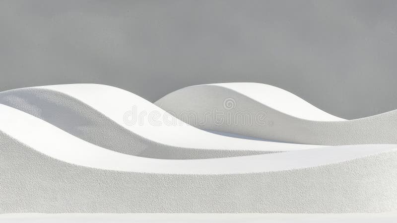 White, Abstract Sculpture with Curved Lines and a Textured Surface ...