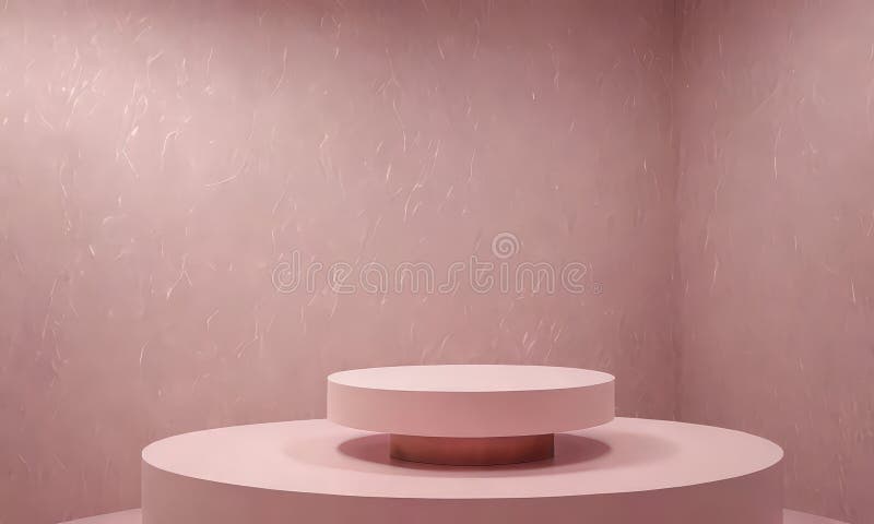 Minimalist White Pedestal with Circular Base Stands Against Textured ...