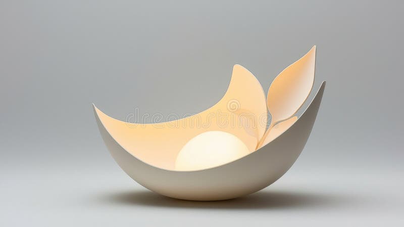 A White Ceramic Bowl with a Light Bulb Inside. Stock Image - Image of ...