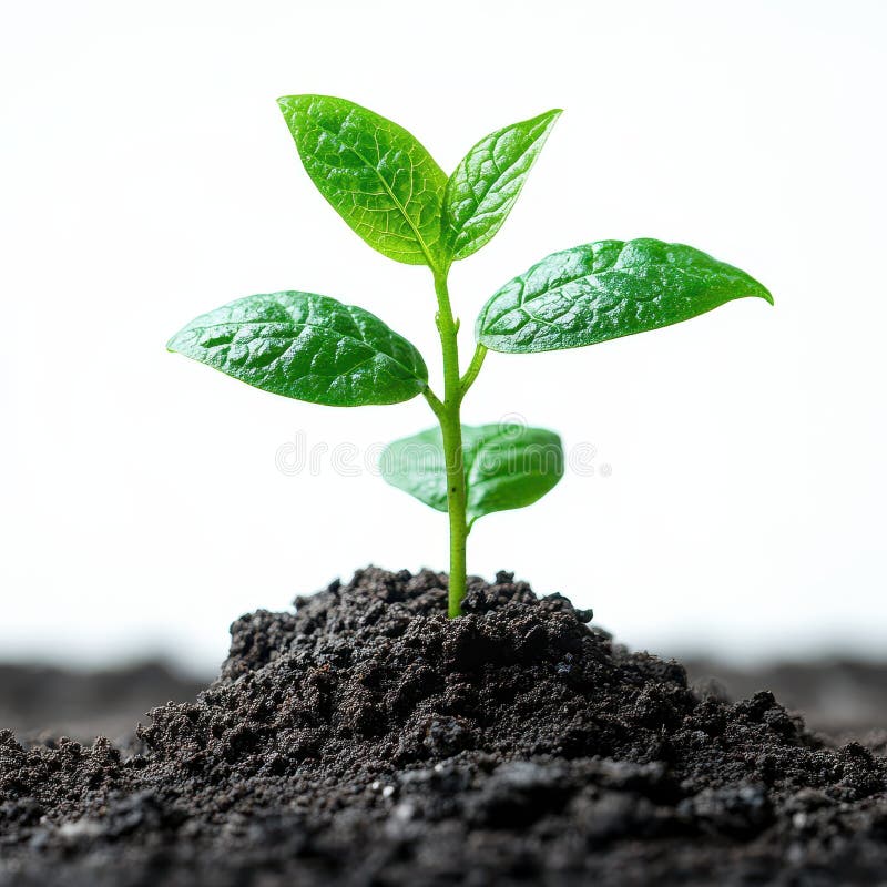 Vibrant Sprout Emerging from Freshly Tilled Soil - Symbol of New ...