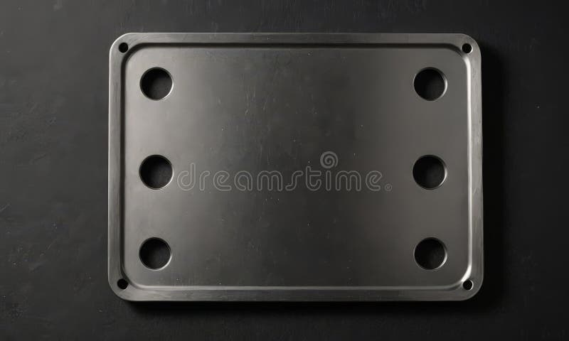 Rectangular Metal Plate with Six Evenly Spaced Holes is Shown Against ...
