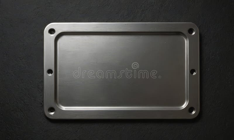 Rectangular Metal Plate with Six Holes is Centered Against Dark ...