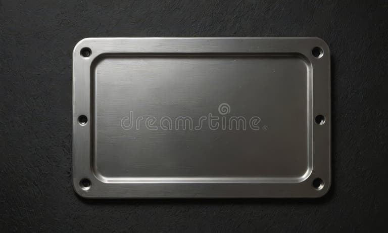 Rectangular Metal Plate with Six Holes is Centered Against Dark ...