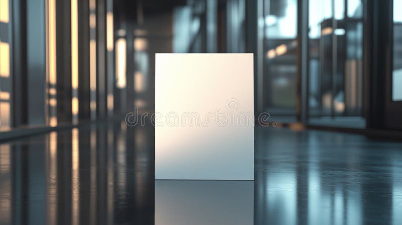 Rectangular Panel in Modern Glass Interior with Soft Lighting ...