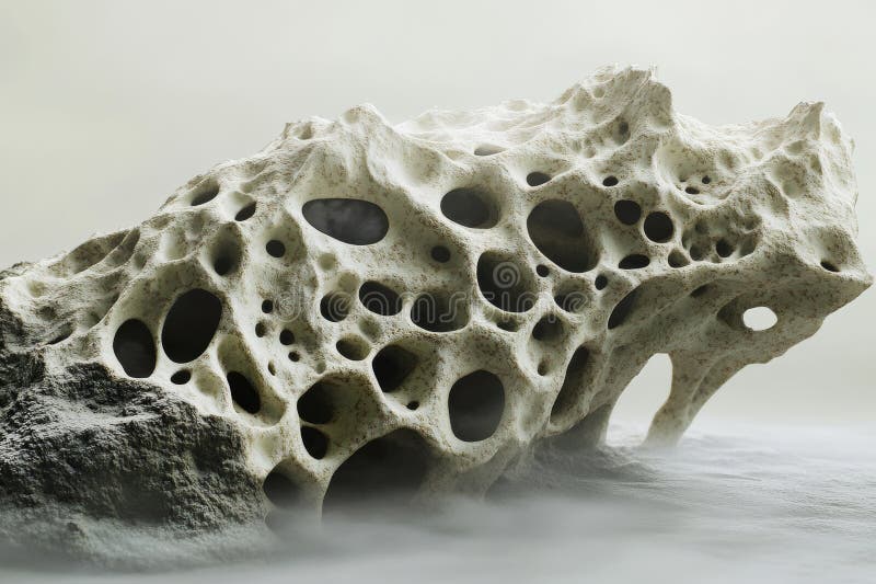 The Image Presents a Rock with Holes in Close-up Detail, Suitable for ...